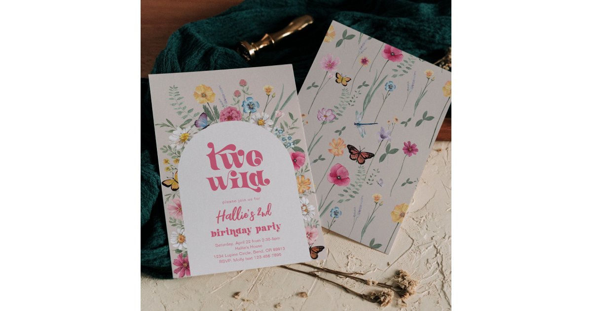 Two Wild Wildflower Invitation | Zazzle