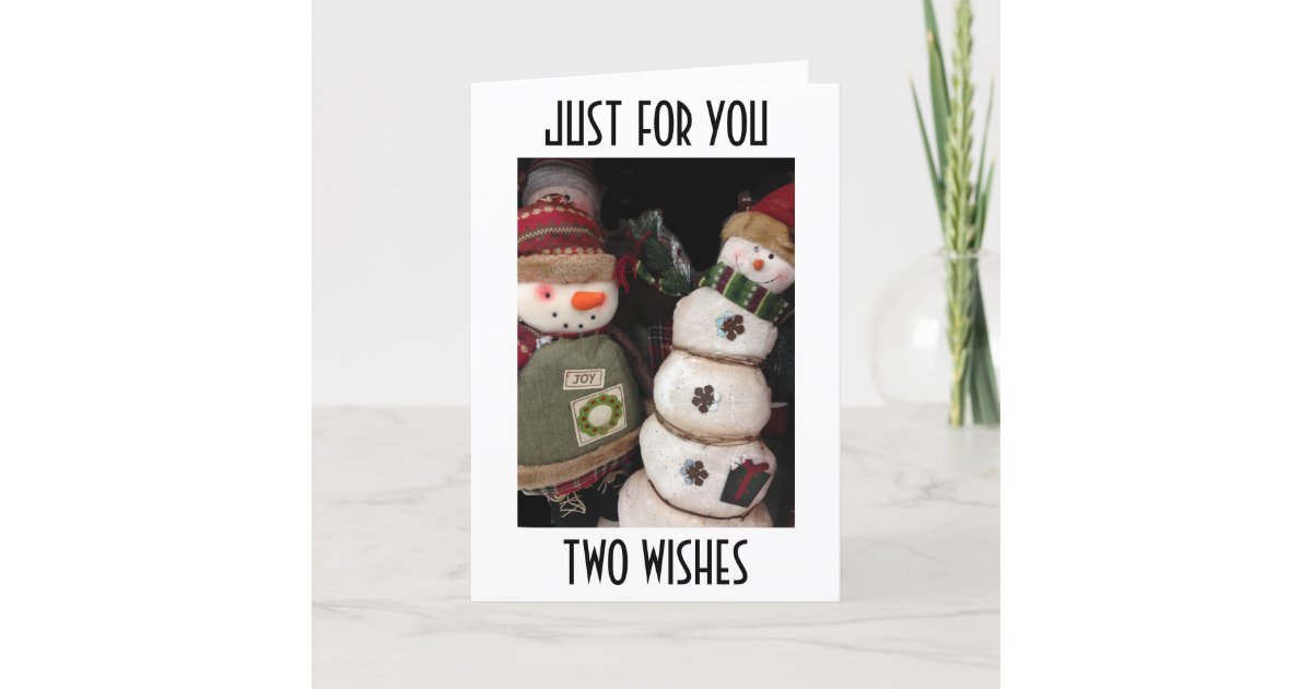 Two Wishes=happy Birthday Merry Christmas Holiday Card | Zazzle