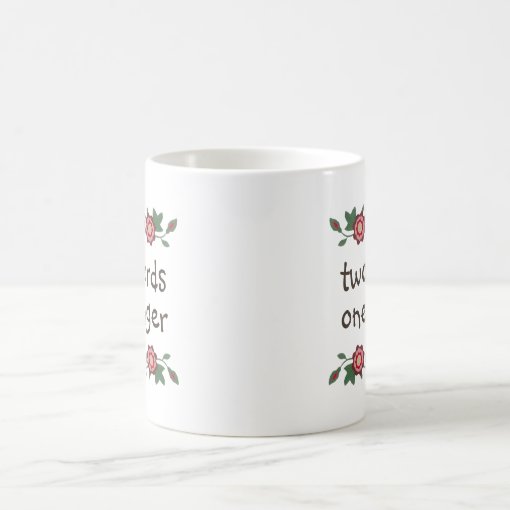 Two Words One Finger Funny Middle Finger Quote Coffee Mug | Zazzle