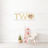 Two Year Old Photo 2nd Birthday Photo Party Banner | Zazzle