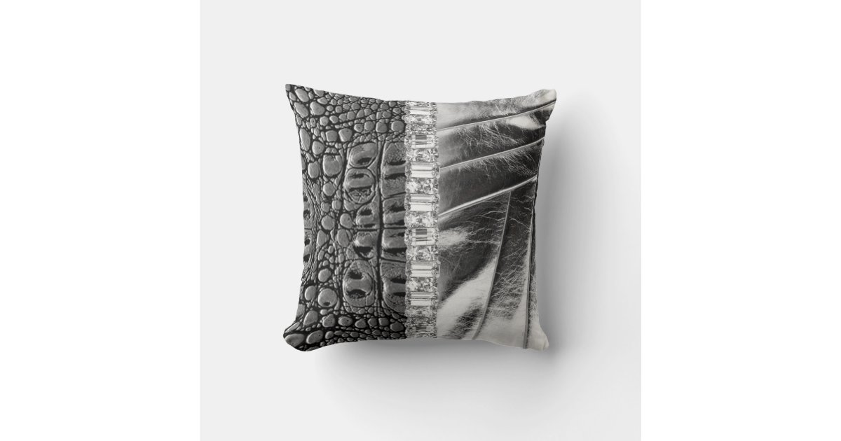 TwoToned Metallic Leather Rhinestone Pillow Set | Zazzle