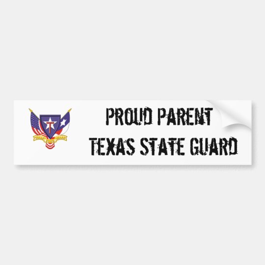txsg proud parent texas state guard bumper sticker | Zazzle.com