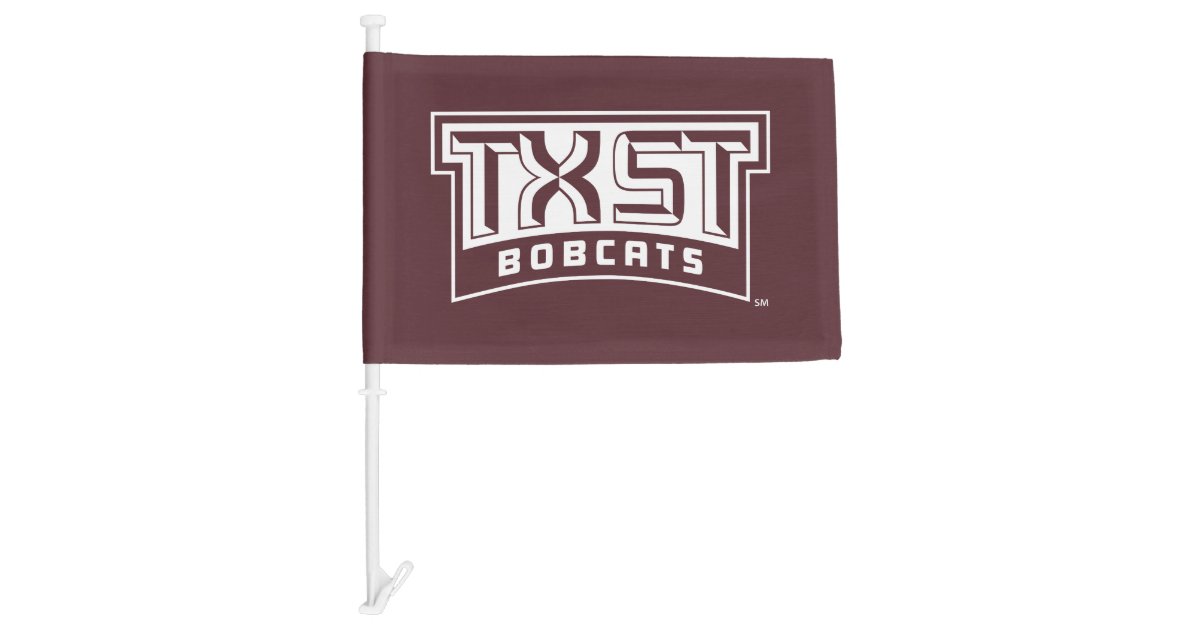 TXST Logo Bobcats Car Flag | Zazzle