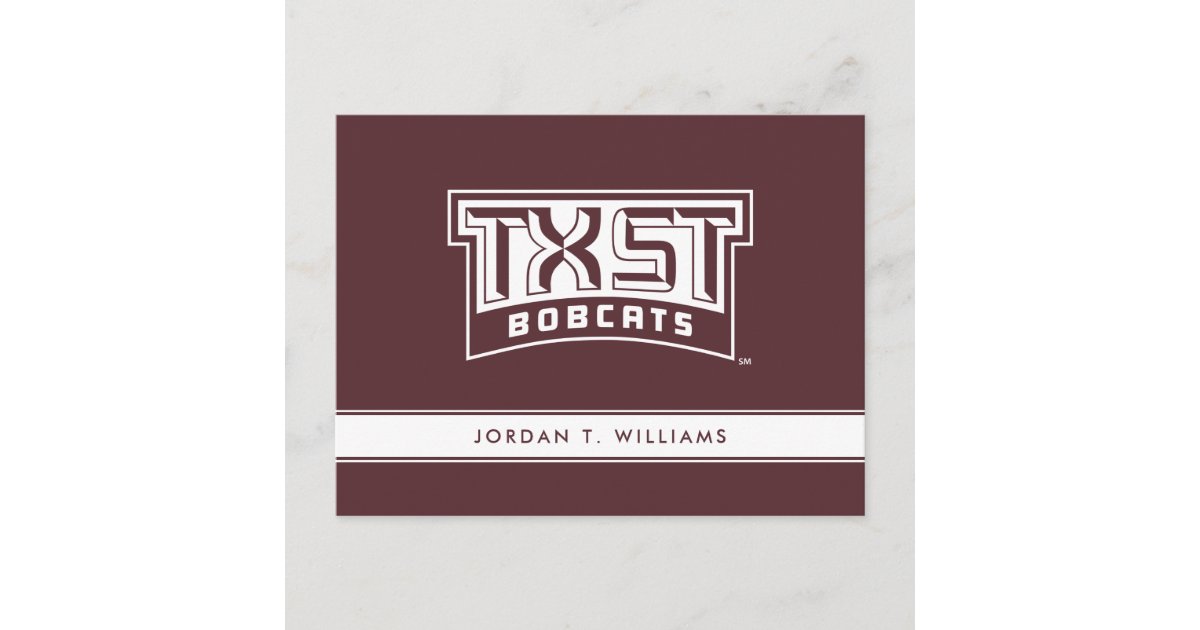TXST Logo Bobcats Postcard | Zazzle