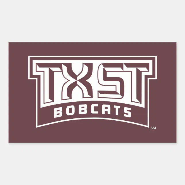 TXST Logo Bobcats Rectangular Sticker | Zazzle