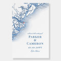 Tybee Island GA Map Navy Blue Wedding Welcome Sign | Zazzle