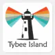 Tybee Island Georgia Lighthouse Rainbow Square Sticker | Zazzle