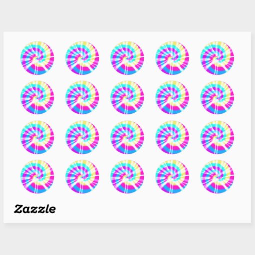 Tye Dye Pattern Classic Round Sticker | Zazzle