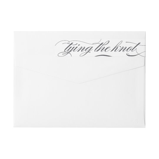 Tying the Knot Charcoal Elegant Modern Calligraphy Wrap Around Label ...