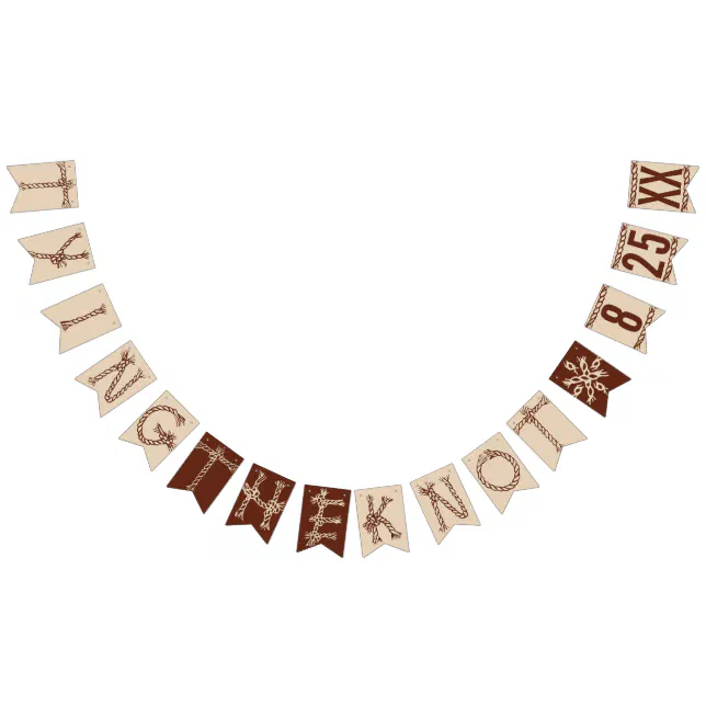 TYING THE KNOT: CUSTOM DATE Rustic Wedding Bunting Flags | Zazzle