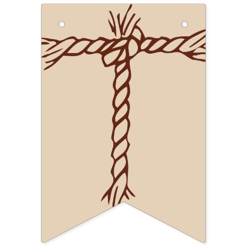 TYING THE KNOT: CUSTOM DATE Rustic Wedding Bunting Flags | Zazzle