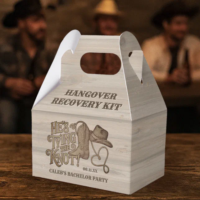 Tying the Knot Hangover Recover Kit Bachelor Party Favor Boxes | Zazzle