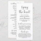Tying the knot, Modern Wedding Ceremony Programs | Zazzle
