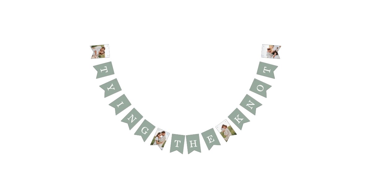 Tying the Knot Photo Bunting Flags | Zazzle