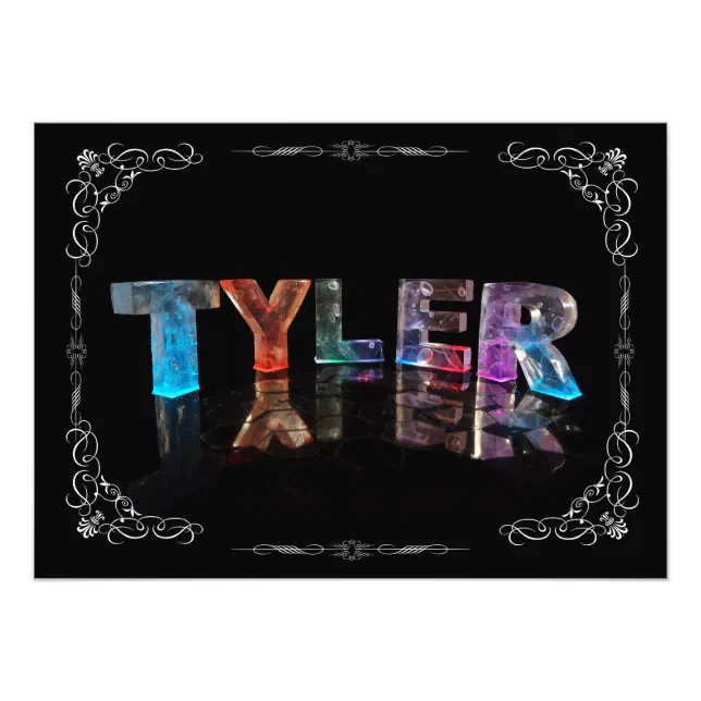 Tyler - The Name Tyler in 3D Lights (Photograph) Photo Print | Zazzle