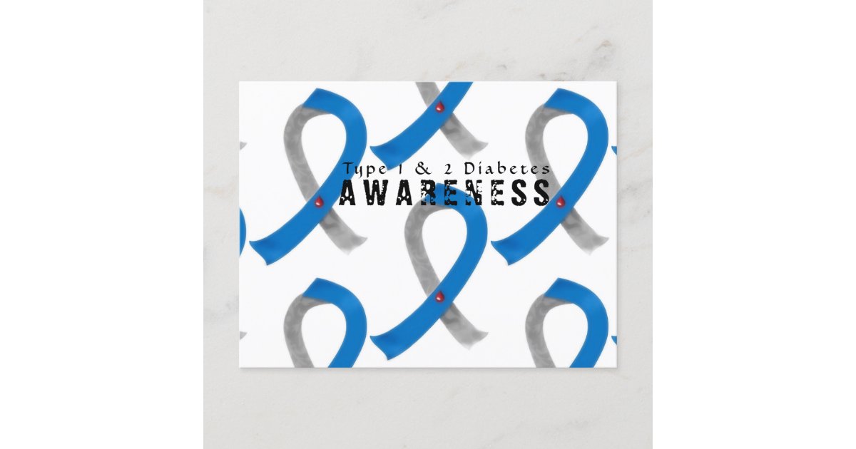 Type 1 & 2 Diabetes Awareness Postcard | Zazzle
