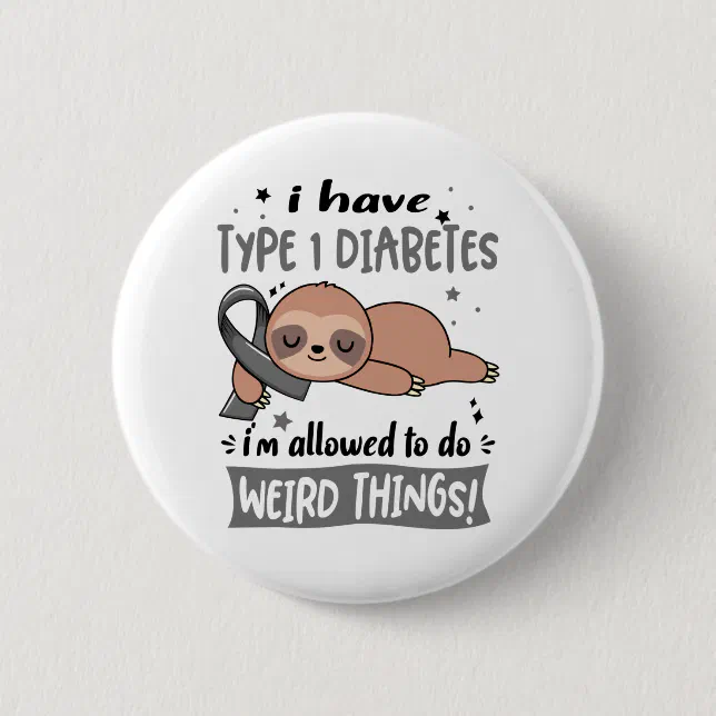 Type 1 Diabetes Awareness Month Ribbon Gifts Button | Zazzle