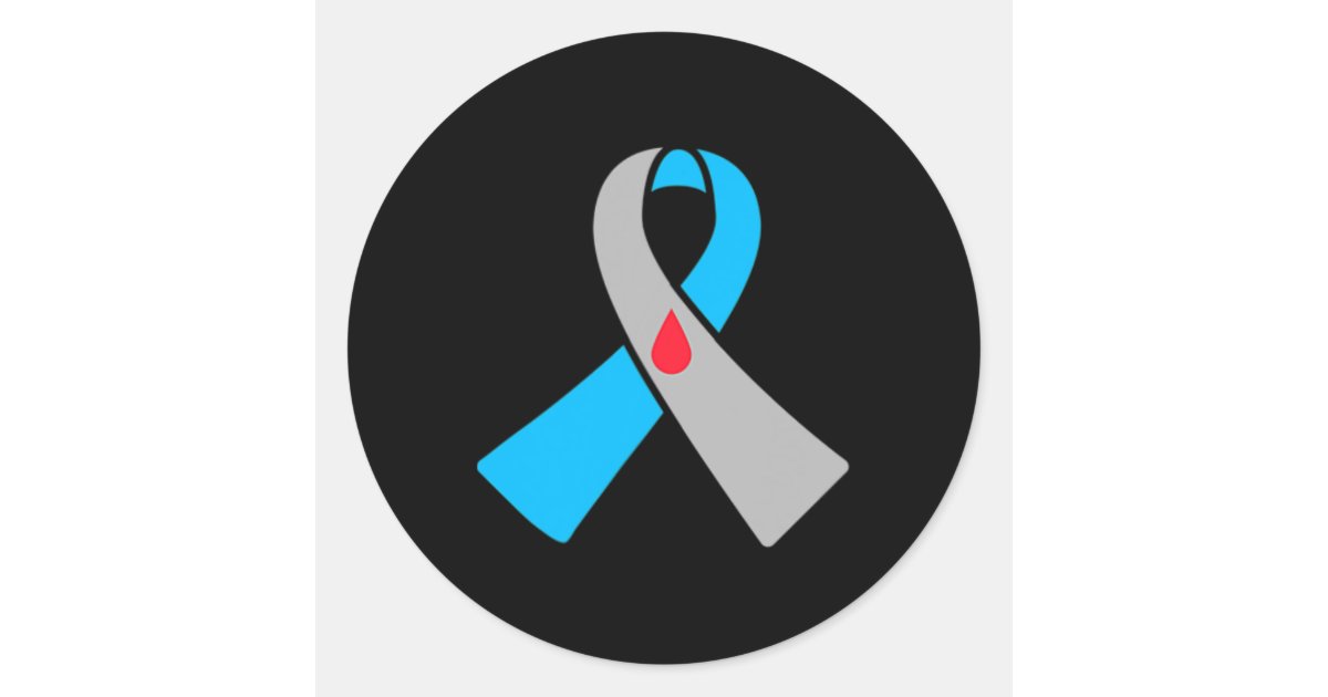 Type 1 Diabetes Awareness Ribbon Badge Classic Round Sticker | Zazzle