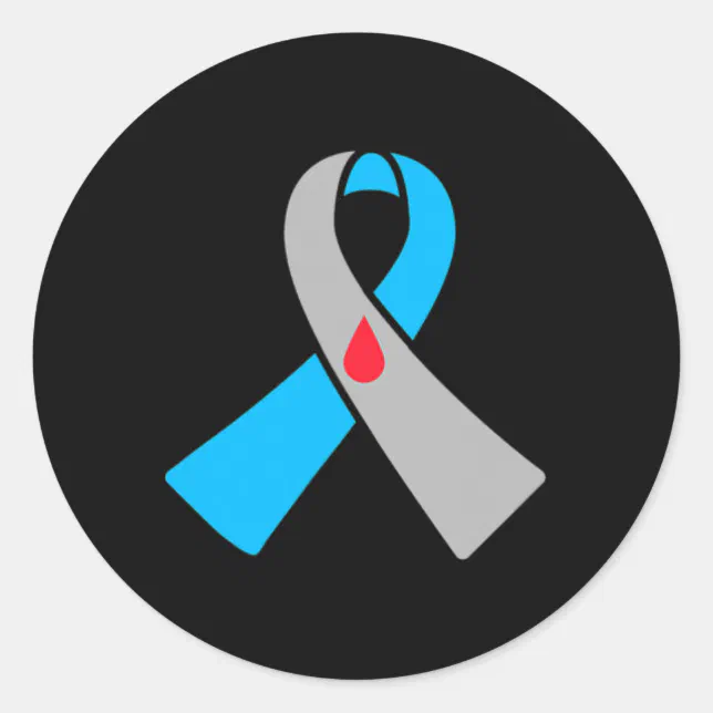 Type 1 Diabetes Awareness Ribbon Badge Classic Round Sticker | Zazzle