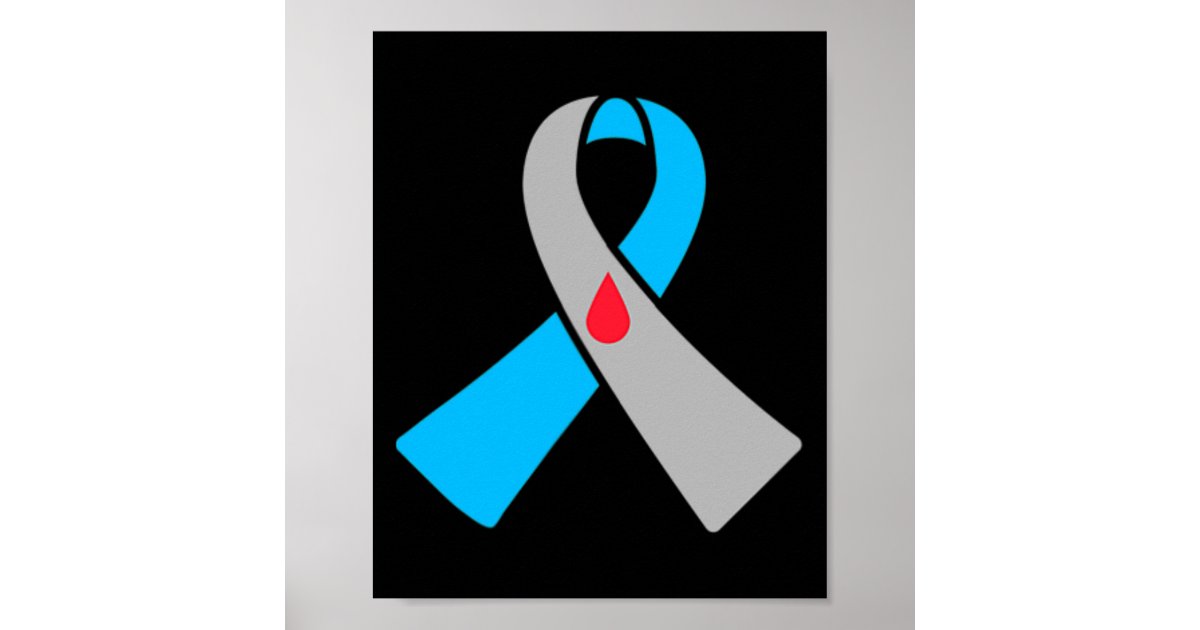 Type 1 Diabetes Awareness Ribbon Badge Poster | Zazzle