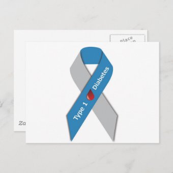 Type 1 Diabetes Awareness Ribbon Postcard | Zazzle