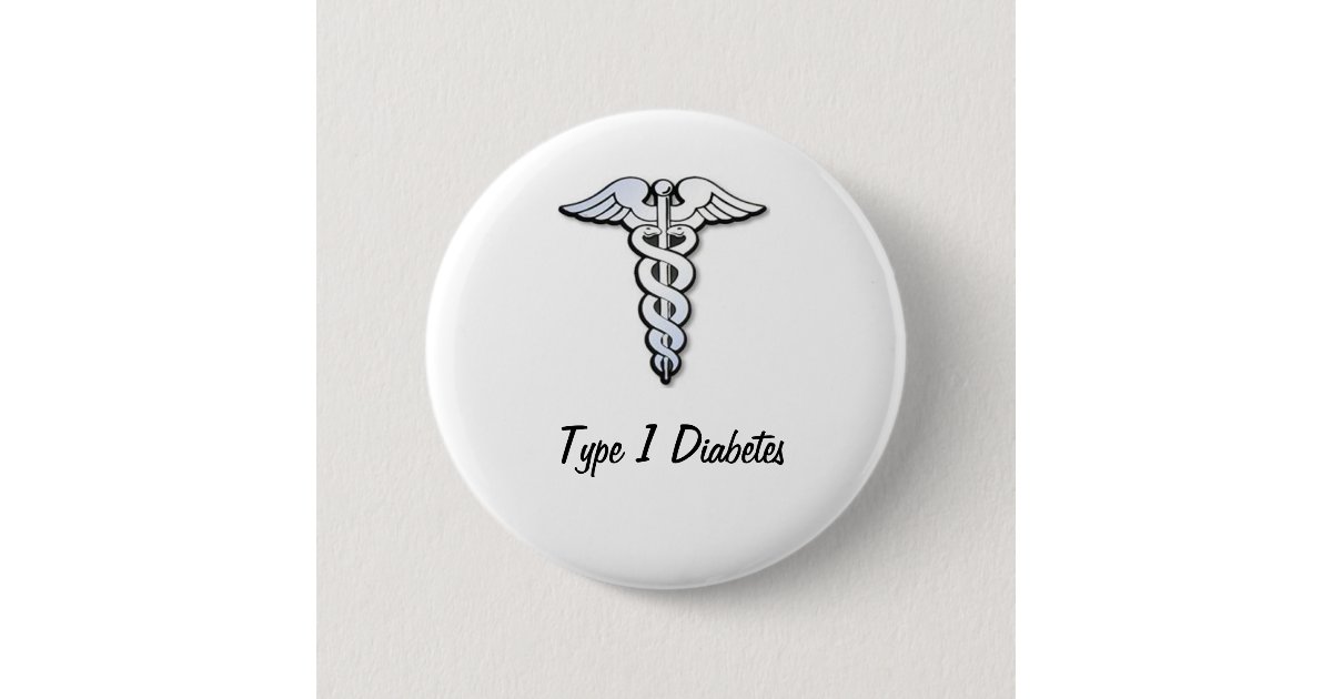 Type 1 Diabetes Button Badge - Black | Zazzle