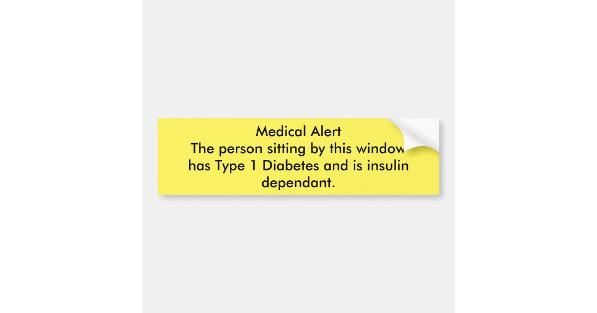 Type 1 diabetes Car Bumper sticker | Zazzle