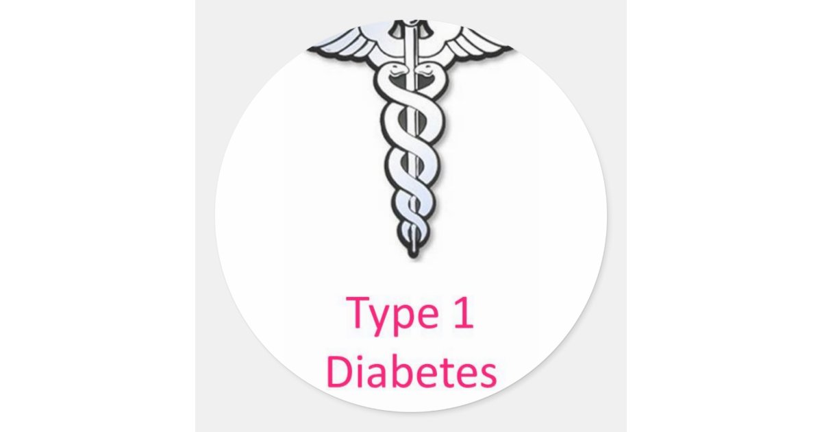 Type 1 Diabetes pink Classic Round Sticker | Zazzle