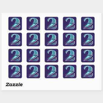 Type Art: Number Two Square Sticker | Zazzle