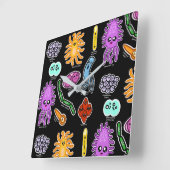 Types Of Bacteria Square Wall Clock | Zazzle