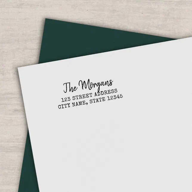 Typewriter and Script Family Name Return Address Self-inking Stamp | Zazzle