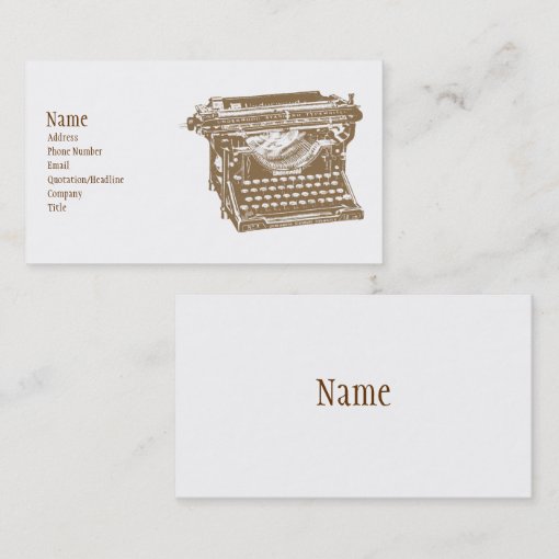 Typewriter Business Card | Zazzle