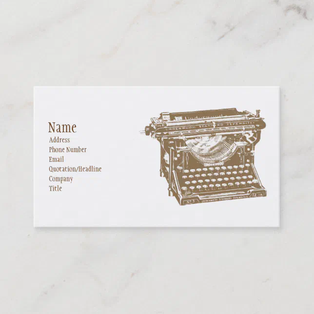 Typewriter Business Card | Zazzle