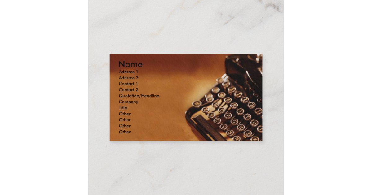 Typewriter Business Card | Zazzle