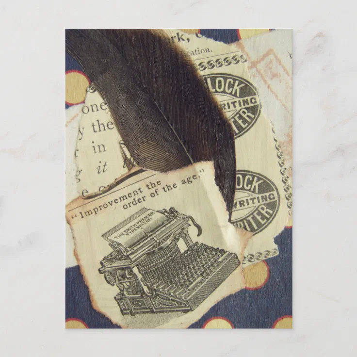 Typewriter Collage Postcard | Zazzle