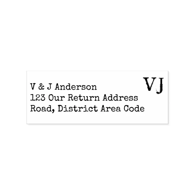 Typewriter Font Monogram Return Address Rubber Stamp | Zazzle Typewriter Font Monogram Return Address Rubber Stamp | Zazzle