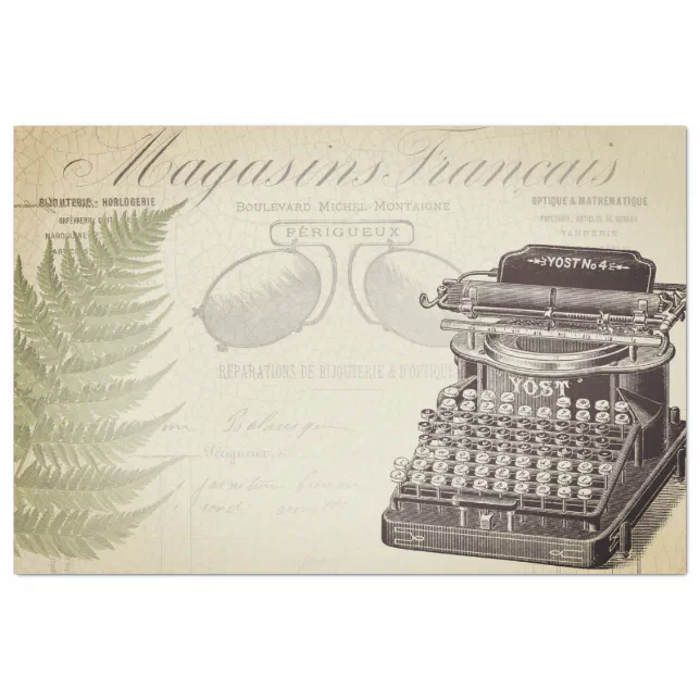 Typewriter Furniture Decoupage Paper | Zazzle