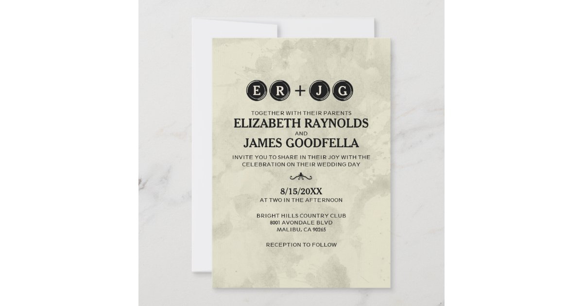Typewriter Keys Wedding Invitations | Zazzle