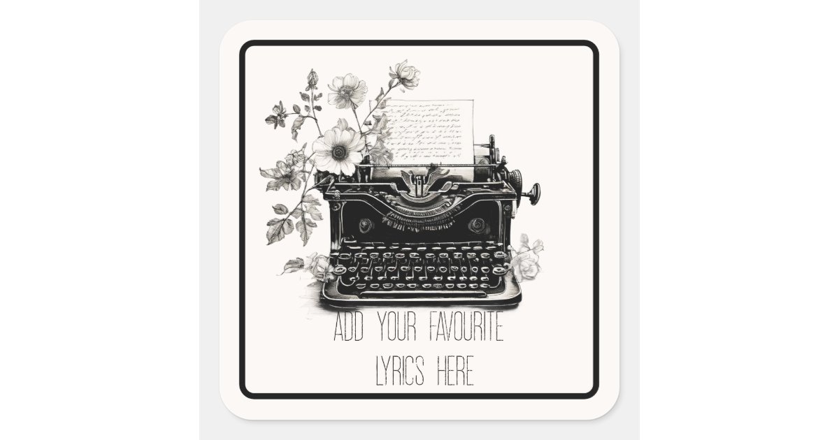 typewriter poets ttpd modern art new esthetic square sticker | Zazzle