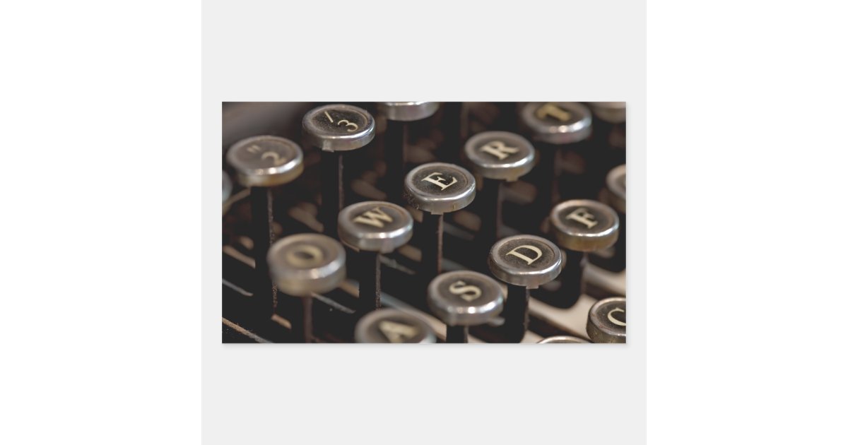 Typewriter Rectangular Sticker | Zazzle