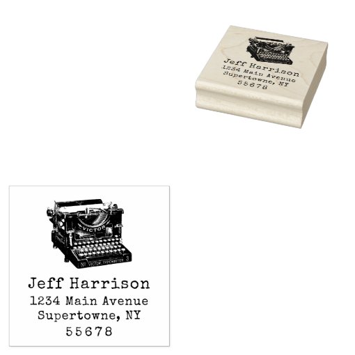 Typewriter Return Address Rubber Stamp | Zazzle Typewriter Return Address Rubber Stamp | Zazzle