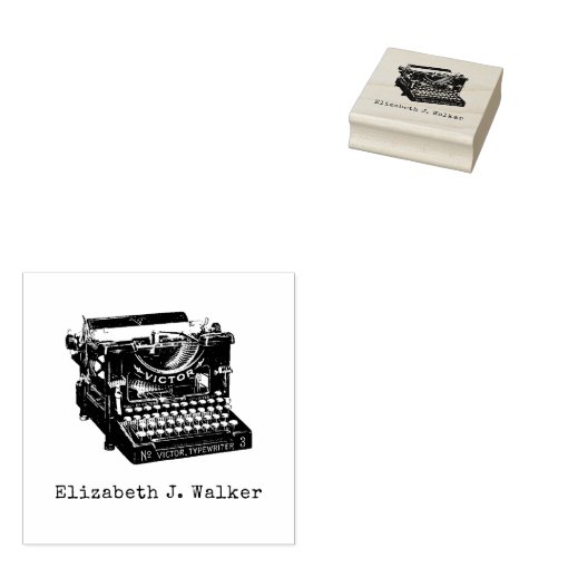 Typewriter Rubber Stamp, personalized Rubber Stamp | Zazzle