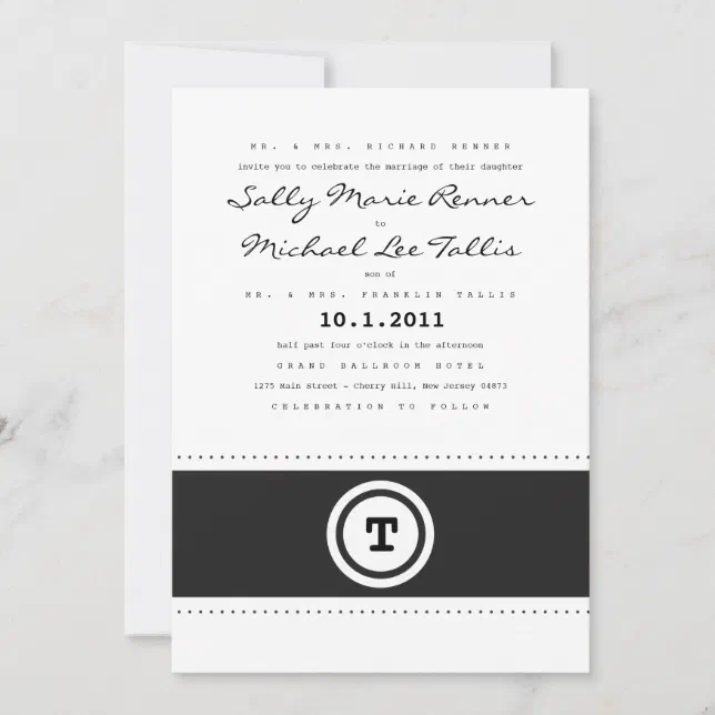Typewriter Wedding Invitation | Zazzle