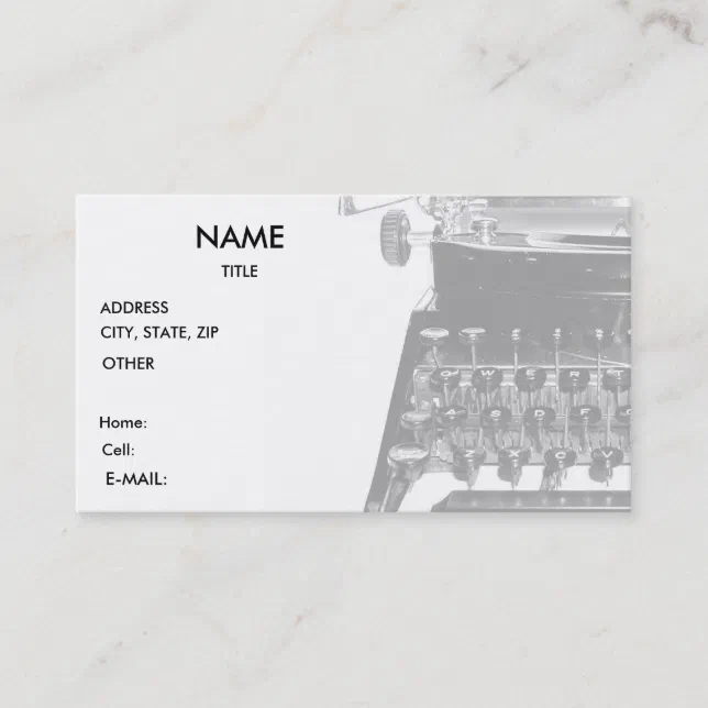 Typewriter WRITER AUTHOR BUSINESS CARD | Zazzle