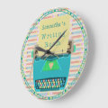 Typewriter Writing Room Personalized Author Aqua Large Clock | Zazzle