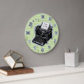 Typewriter Writing Time for Writers Custom Large Clock | Zazzle
