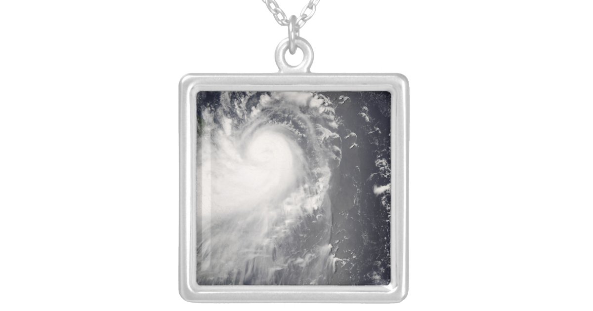 Typhoon Nuri approaching the Philippine Islands Silver Plated Necklace ...