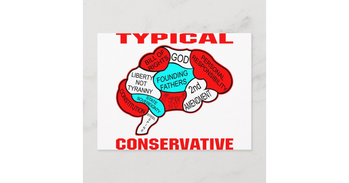 Typical Conservative Brain Postcard | Zazzle