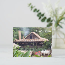 Typical Costa Rican Home and Oxcart Postcard | Zazzle