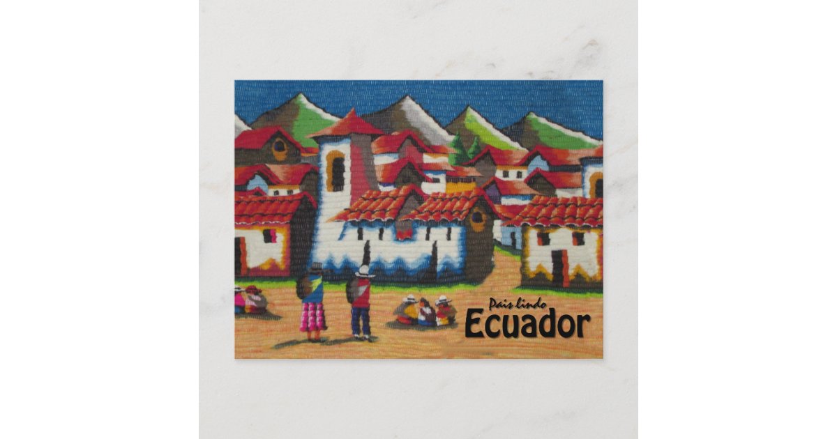 Typical Ecuador Otavalo Tapestry Postcard | Zazzle